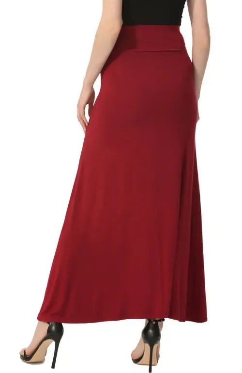 KIMI + KAI Ruched Maxi Skirt - Wine