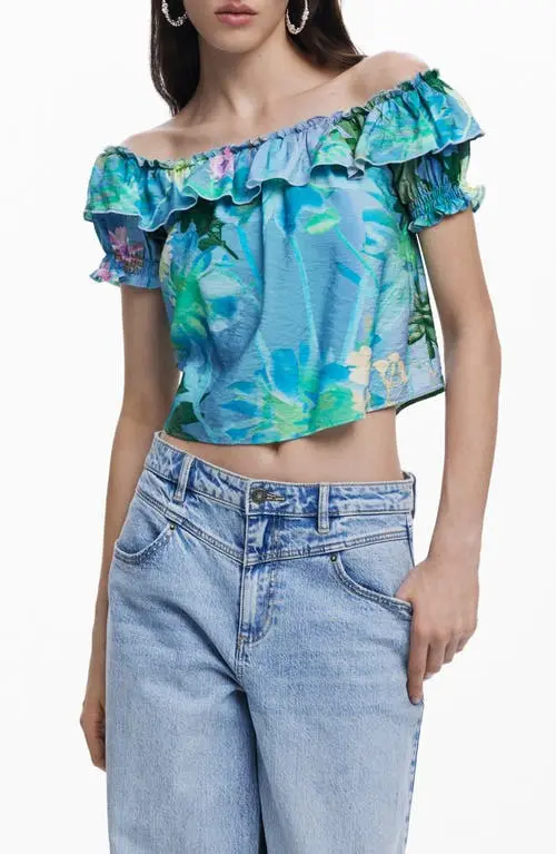 Desigual Ruffle Off-the-shoulder Top