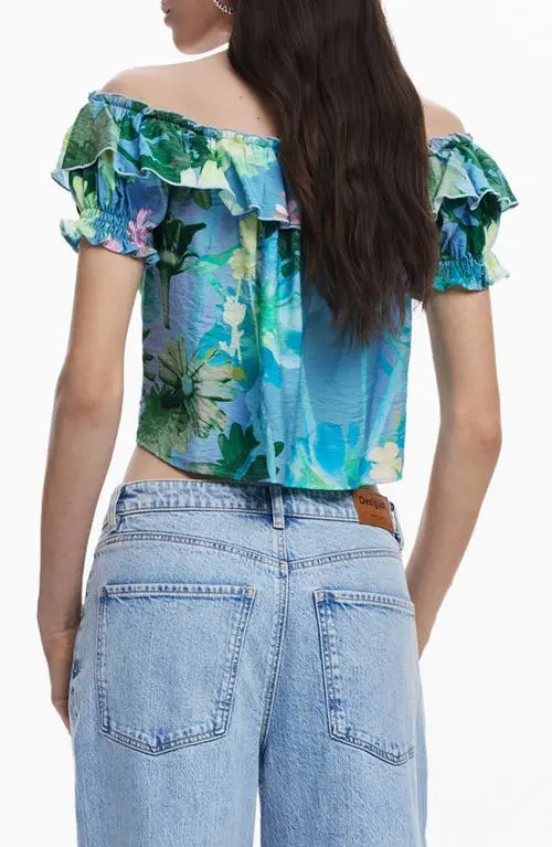 Desigual Ruffle Off-the-shoulder Top