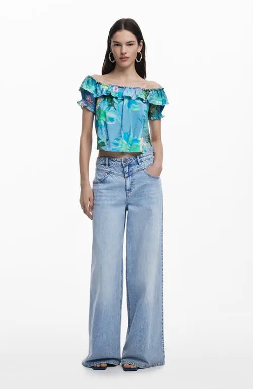 Desigual Ruffle Off-the-shoulder Top