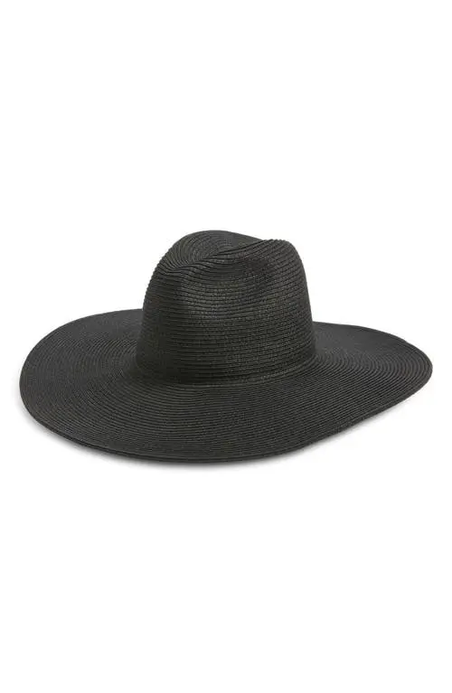 Nordstrom Packable Wide Brim Panama Hat - Black