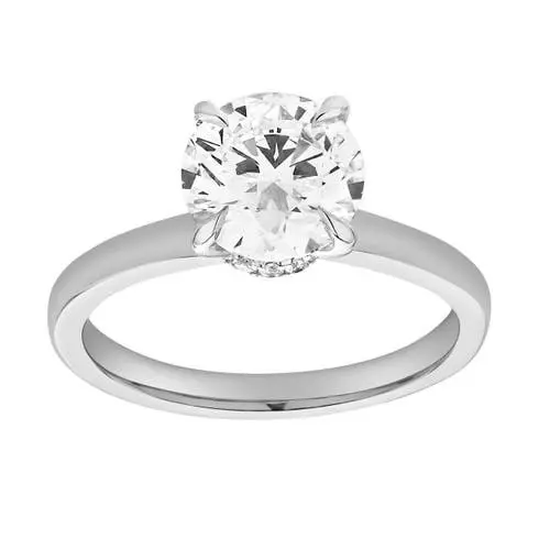 LUVMYJEWELRY Liora 14k Gold 1.98 Ct Lab Grown Diamond Hidden Halo Ring - 14k White Gold