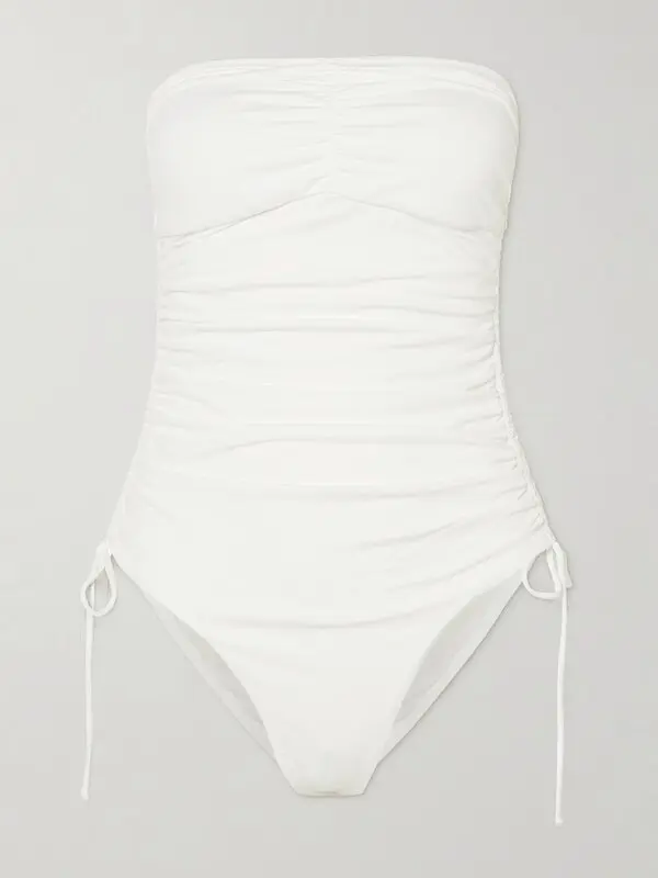 Melissa Odabash Sydney Strapless Ruched Swimsuit - White