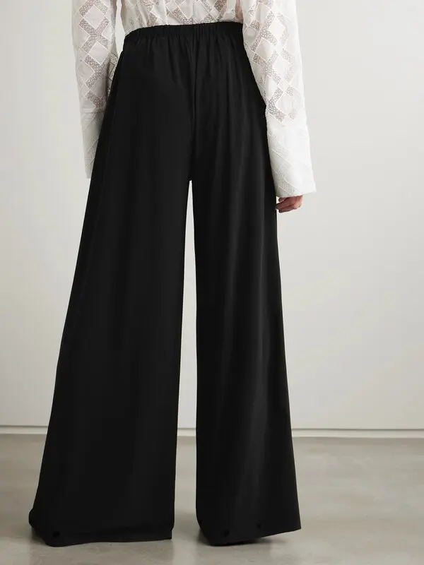 Norma Kamali Pleated Wide-leg Pants - Black
