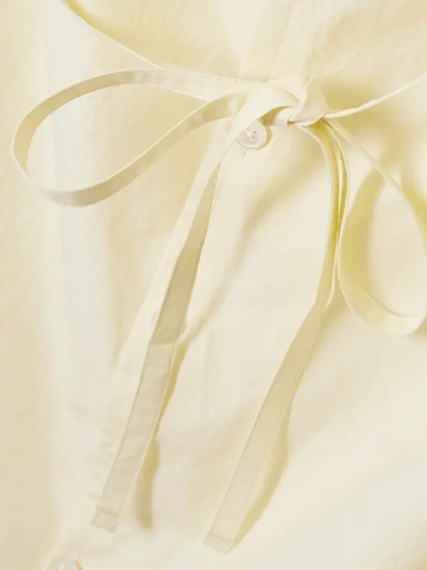 LEMAIRE Asymmetric Belted Cotton-crepe Midi Dress - Yellow