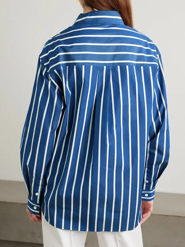 Matteau Striped Cotton-poplin Shirt - Blue