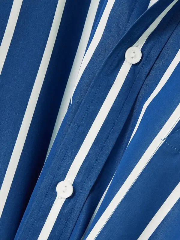 Matteau Striped Cotton-poplin Shirt - Blue