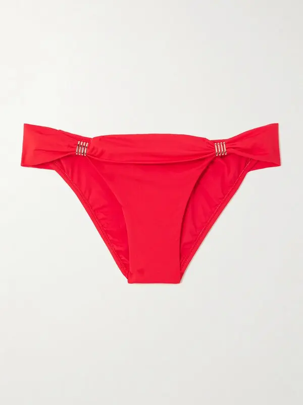 Melissa Odabash Grenada Embellished Bikini Briefs - Red