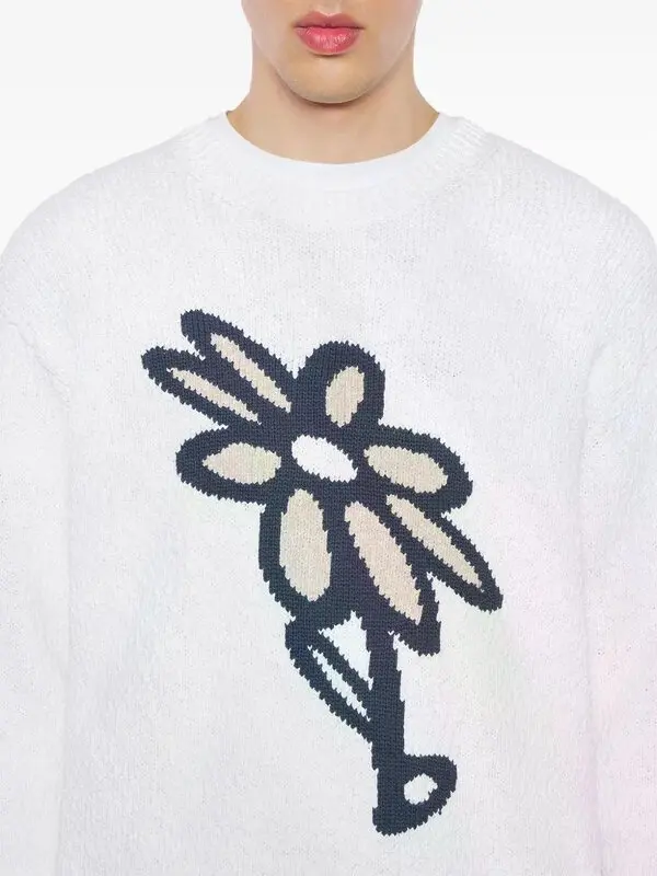 Maison Kitsuné Daisy-intarsia Jumper - White