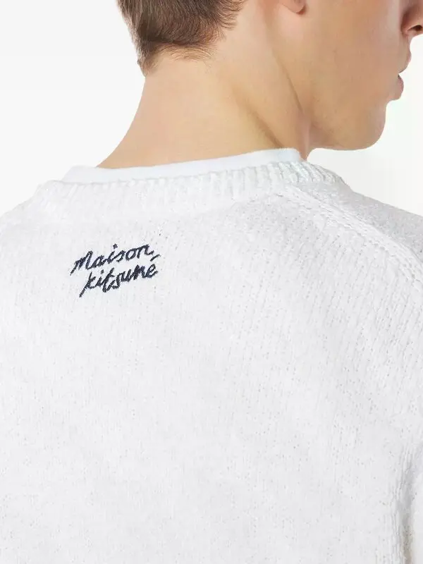 Maison Kitsuné Daisy-intarsia Jumper - White