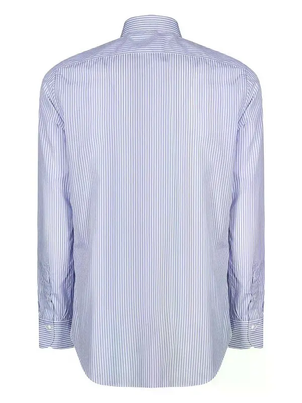 FINAMORE 1925 Striped Cotton Shirt - Blue