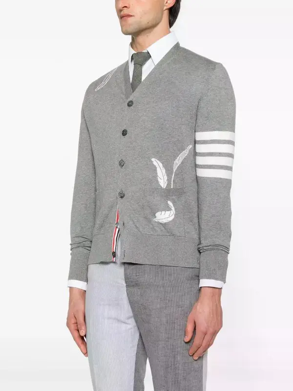 Thom Browne 4-bar Stripe Cardigan - Grey