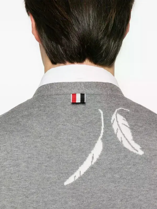 Thom Browne 4-bar Stripe Cardigan - Grey