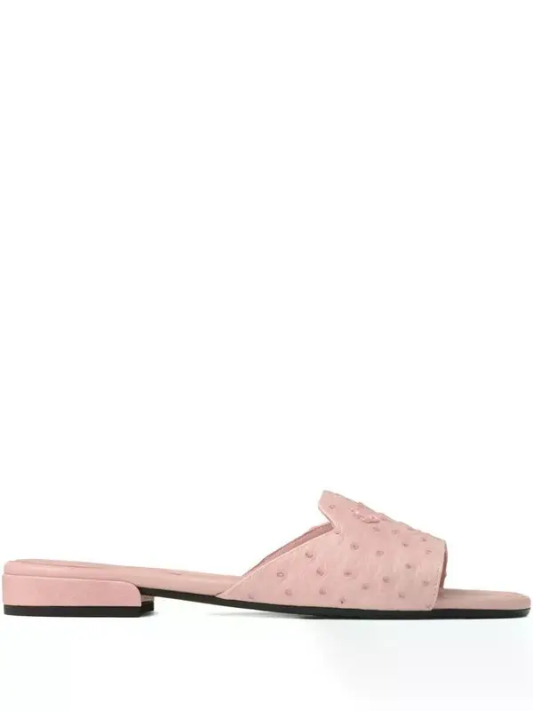JIMMY CHOO Dina Leather Flat Sandals - Pink