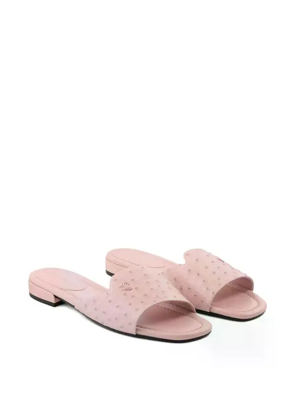 JIMMY CHOO Dina Leather Flat Sandals - Pink