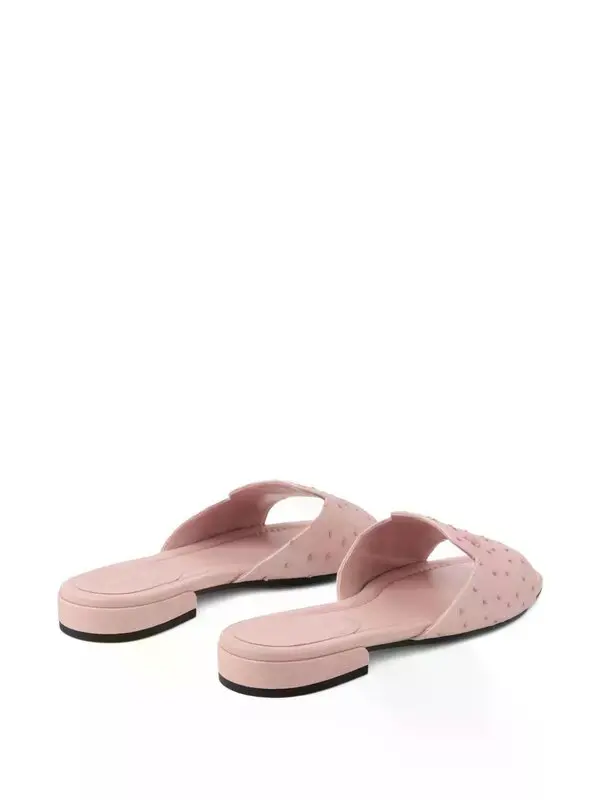 JIMMY CHOO Dina Leather Flat Sandals - Pink