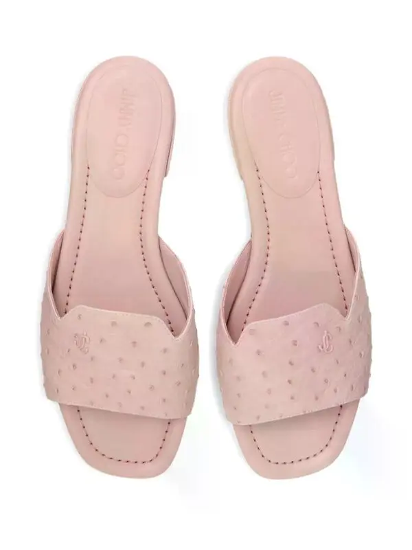 JIMMY CHOO Dina Leather Flat Sandals - Pink