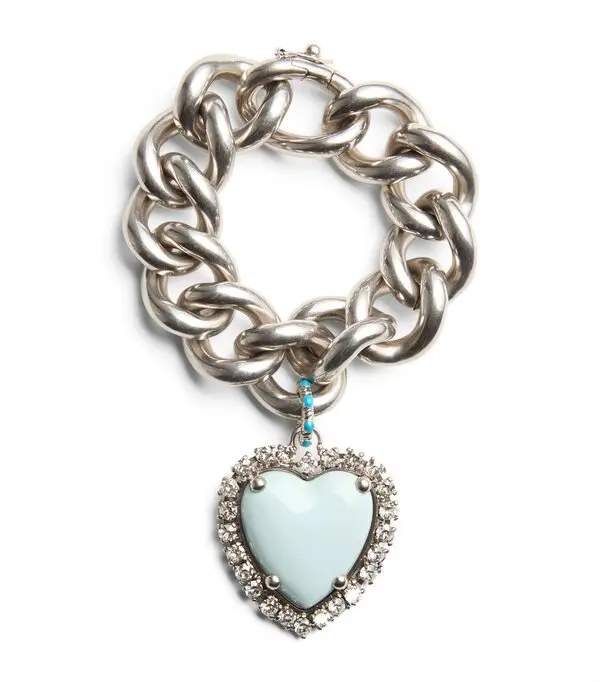 Valentino Garavani Crystal Coeur Hyperbole Bracelet - Silver