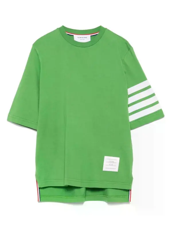 Thom Browne 4 Bar Stripes Jersey T-shirt - Green