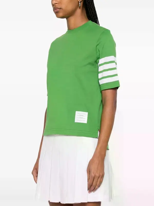 Thom Browne 4 Bar Stripes Jersey T-shirt - Green