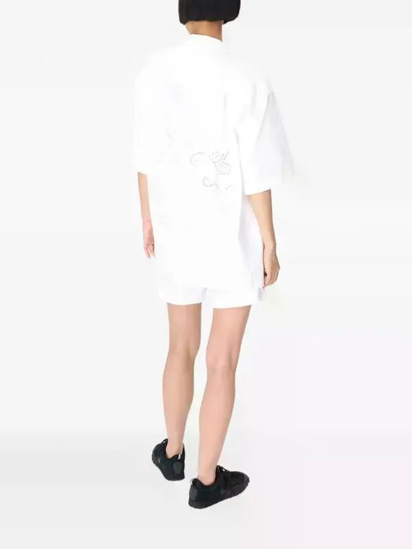 MARINE SERRE Embroidered Poplin Shirt - White