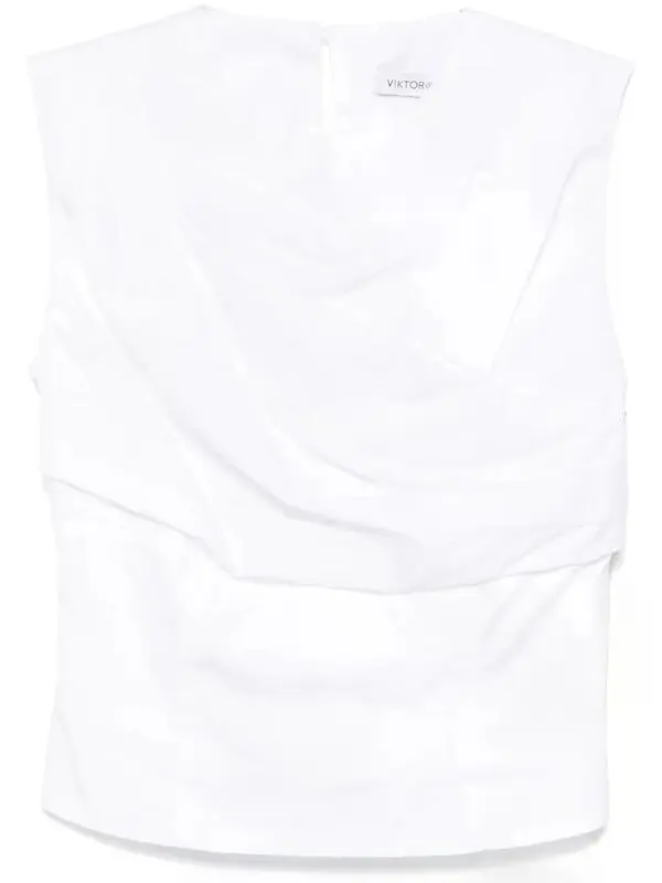 Viktor & Rolf Pleated Sleeveless Blouse - White
