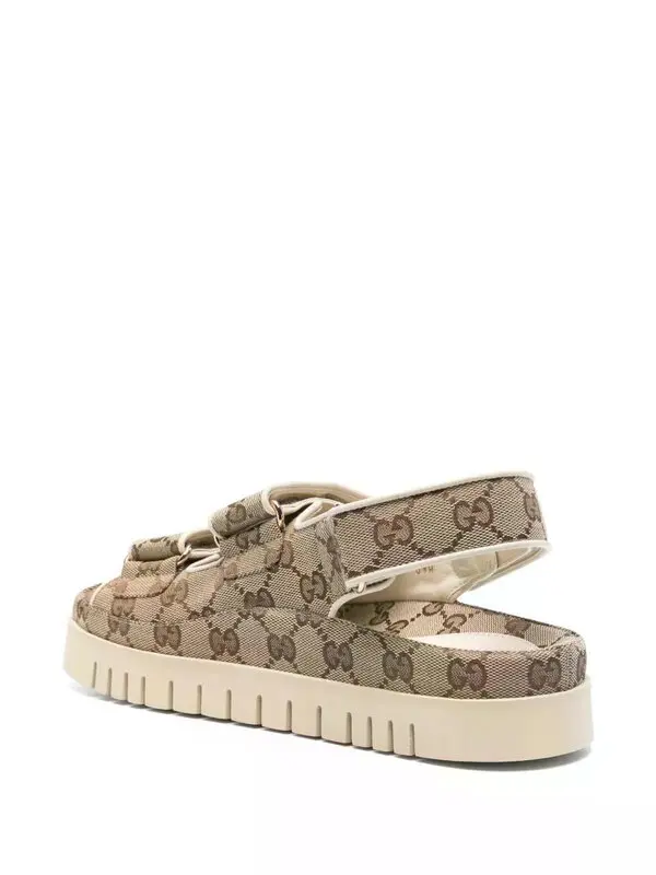 Gucci Gg Motif Sandals - Brown
