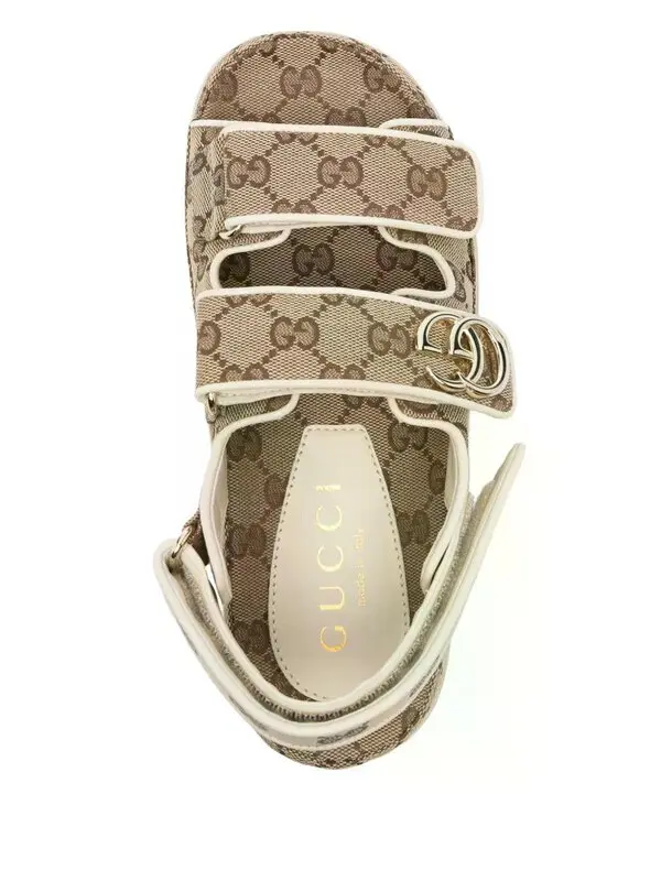 Gucci Gg Motif Sandals - Brown
