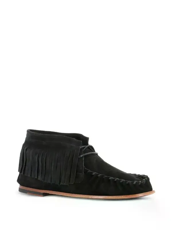 ALEXANDER HOTTO Fringed Suede Ankle Boots