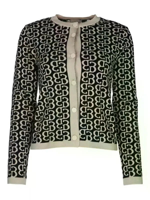 I BLUES Monogrammed Button-up Cardigan - Black