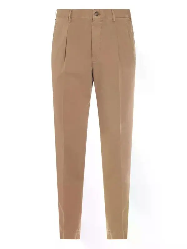 Incotex Logo-patch Trousers - Neutrals