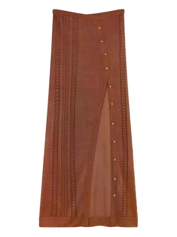 DONDE ESTEBAN Guayabera Knitted Maxi Skirt