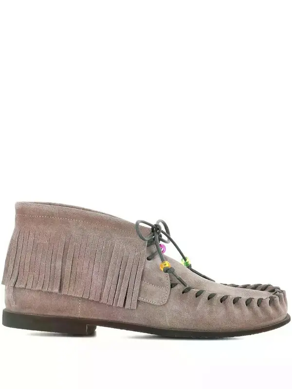 ALEXANDER HOTTO Fringe-detail Ankle Boots - Neutrals
