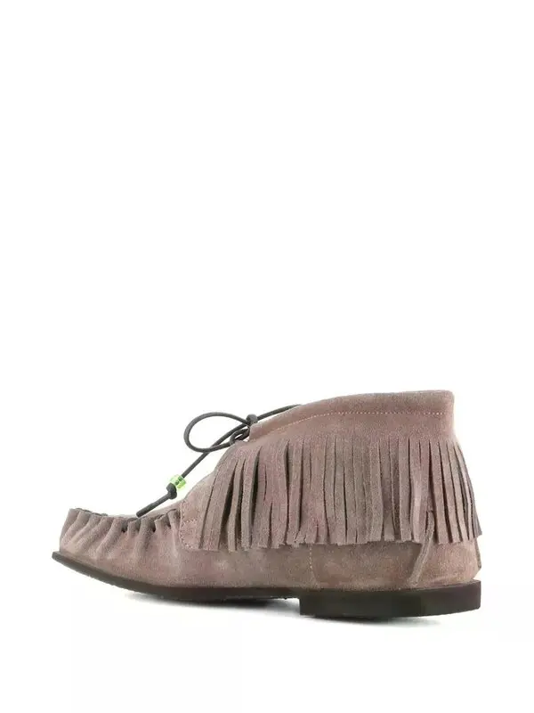 ALEXANDER HOTTO Fringe-detail Ankle Boots - Neutrals
