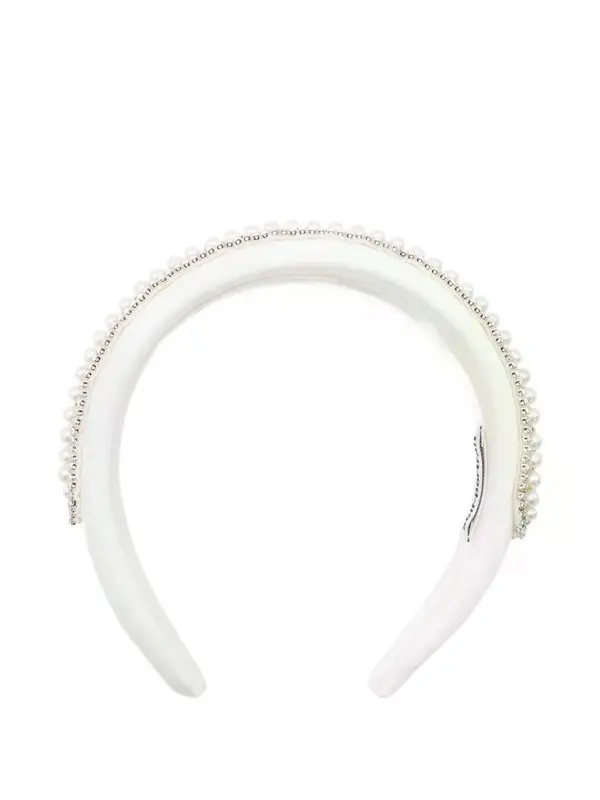 SELF-PORTRAIT Faux Pearl-embellished Headband - White