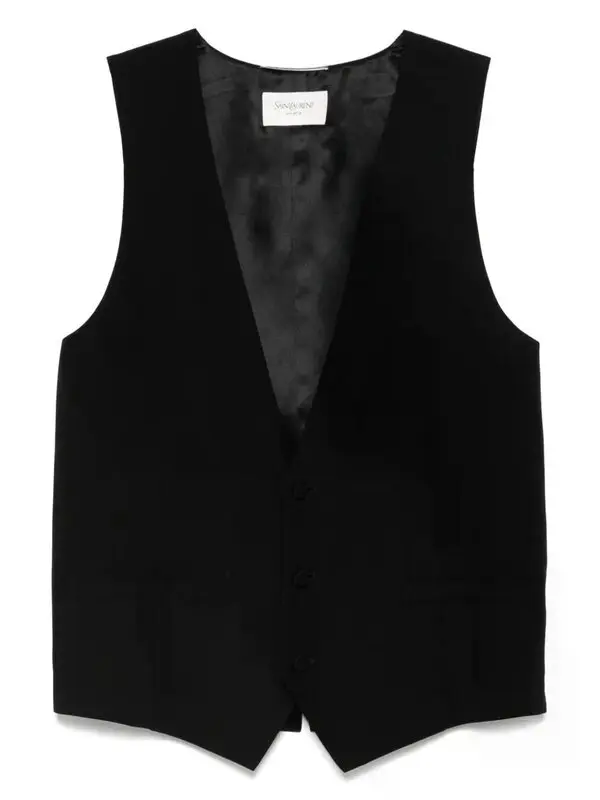 Saint Laurent Silk Crepe Waistcoat