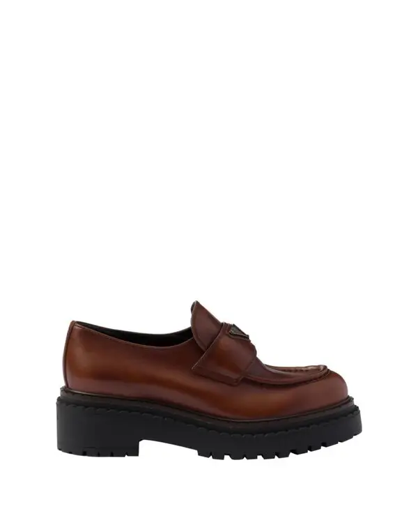 Prada Leather Loafers - Cognac