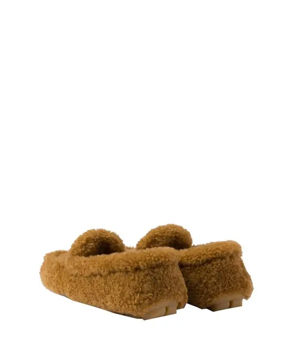 Prada Shearling Loafers - Brown