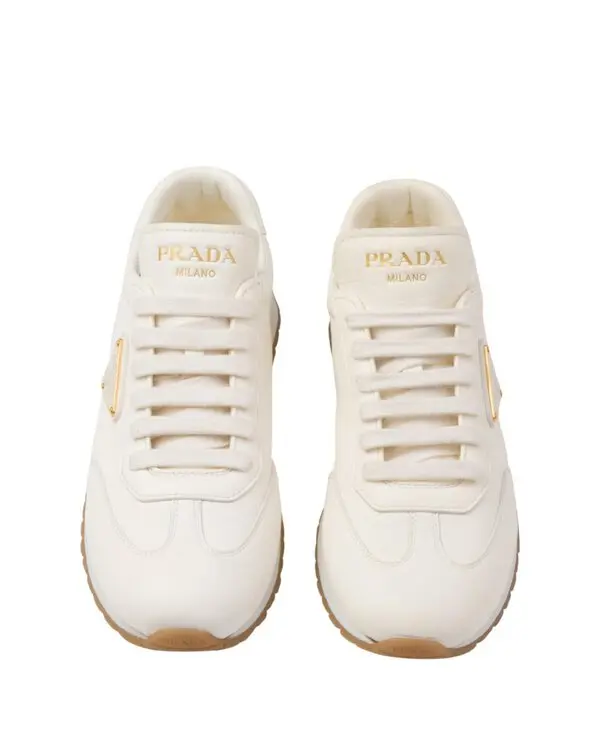 Prada Leather Sneakers - Neutral