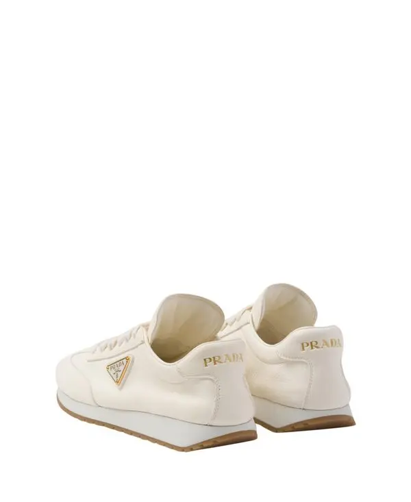 Prada Leather Sneakers - Neutral