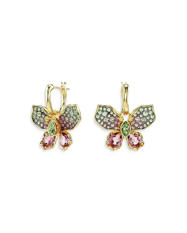 SWAROVSKI Idyllia Crystal Butterfly Drop Earrings - Multi/gold