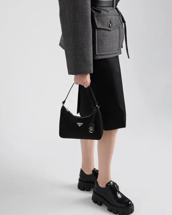 Prada Monolith Brushed Leather Lace-up Shoes