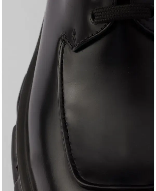 Prada Monolith Brushed Leather Lace-up Shoes