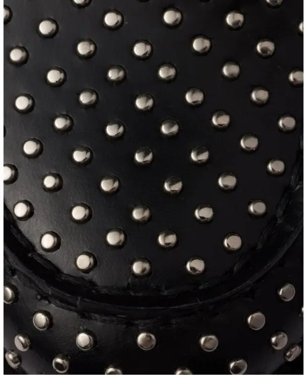 Prada Studded Brushed Leather Loafers