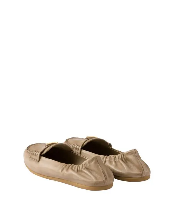 Prada Nappa Leather Loafers - Neutral
