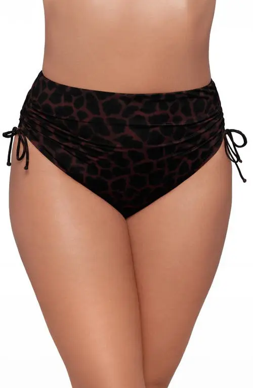 S3 APPAREL High Waist Adjustable Bikini Bottom - Giraffe Sangria