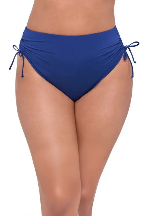 S3 APPAREL High-waisted Cinch Bikini Bottoms - Indigo