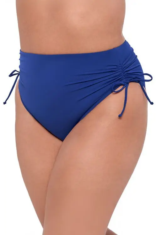 S3 APPAREL High-waisted Cinch Bikini Bottoms - Indigo