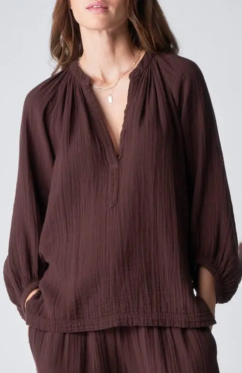 OCEAN+MAIN Gauze Shirt - Chocolate