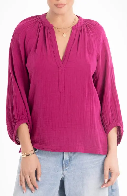 OCEAN+MAIN Gauze Shirt - Fuchsia